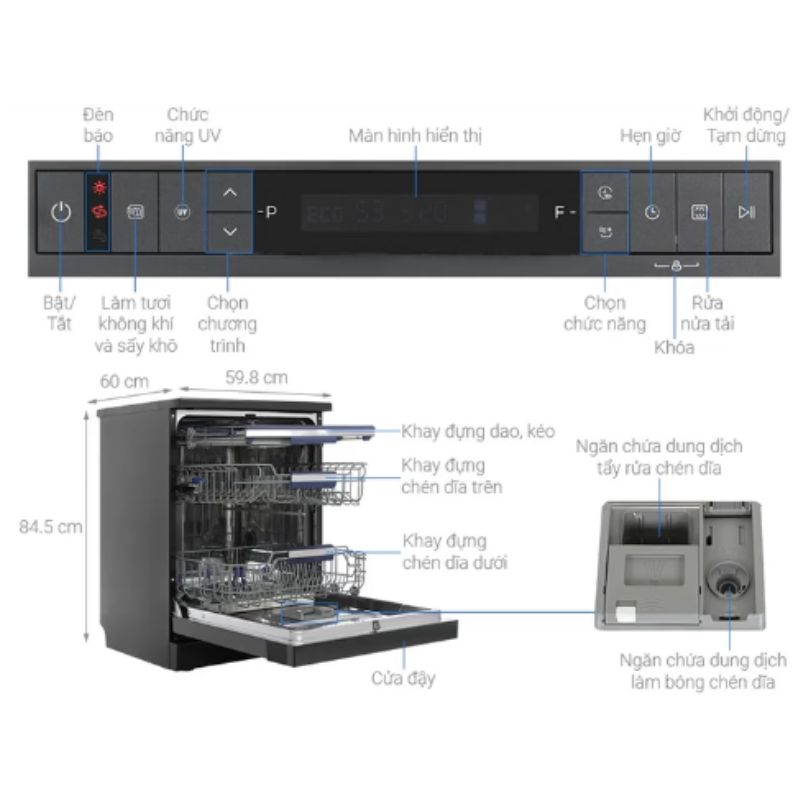 Chọn Lựa Thông Minh Cho Nhà Bếp Tiện Nghi Với Máy Rửa Bát Hafele HDW-F6051S 538.21.370 - Kithome